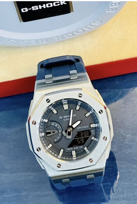 Casio G-SHOCK Mod with Silver Steel Case, Blue Strap, Blue Face | Grailed