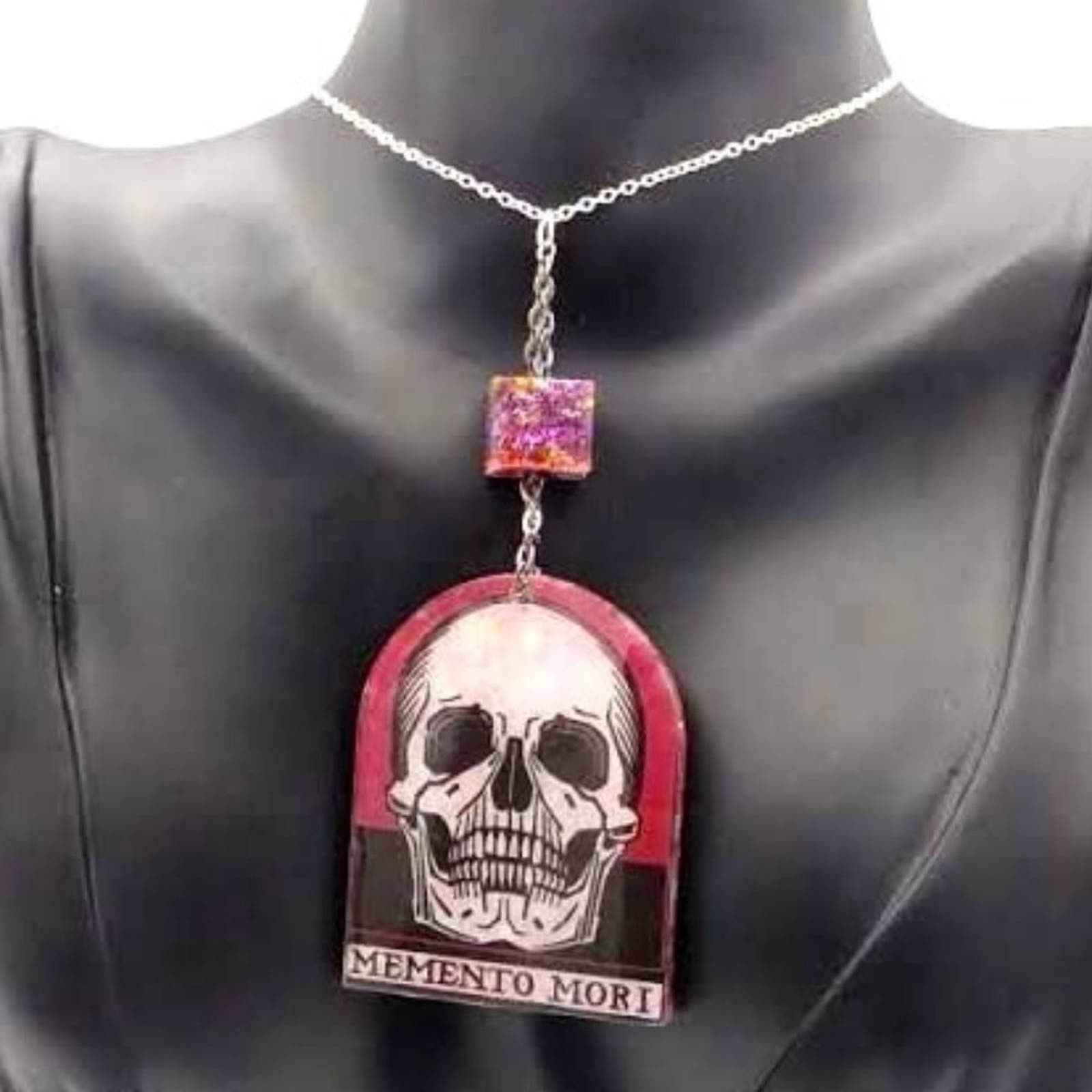 Other AJ. Memento Mori Necklace Skull Skeleton Goth Remember Death ...