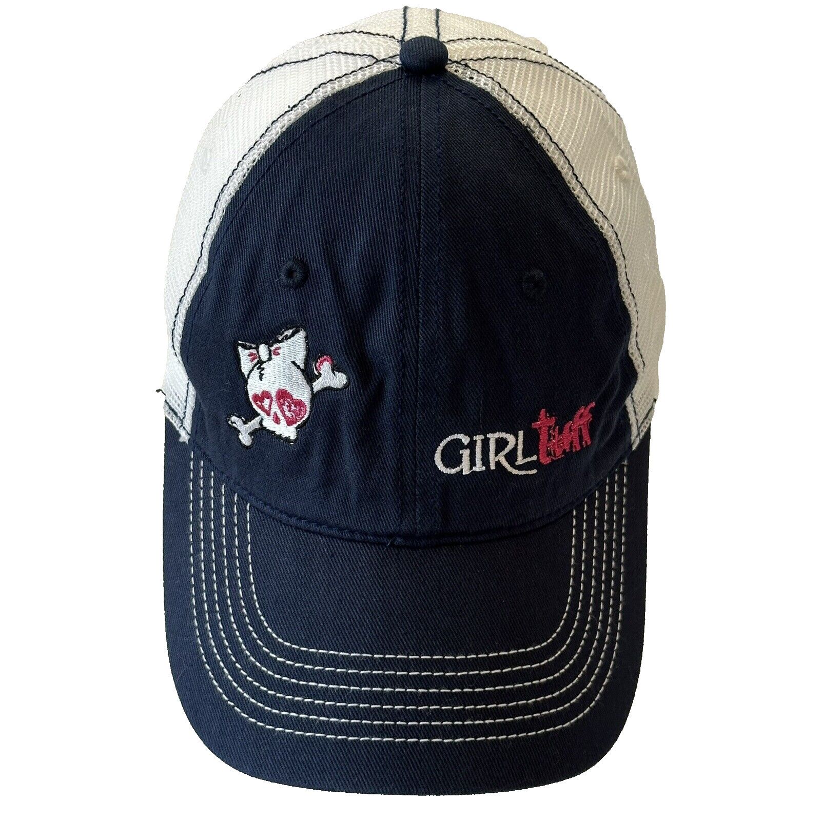 Other Girl Tuff Cap Hat NavyBlue Embroidered Skull Logo Adjustable ...