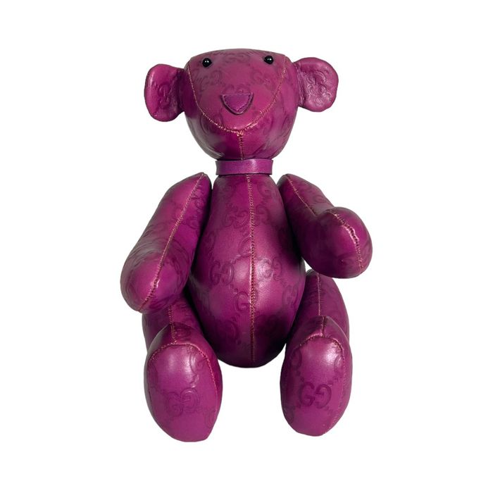 Gucci Gucci Monogram Leather Teddy Bear | Grailed