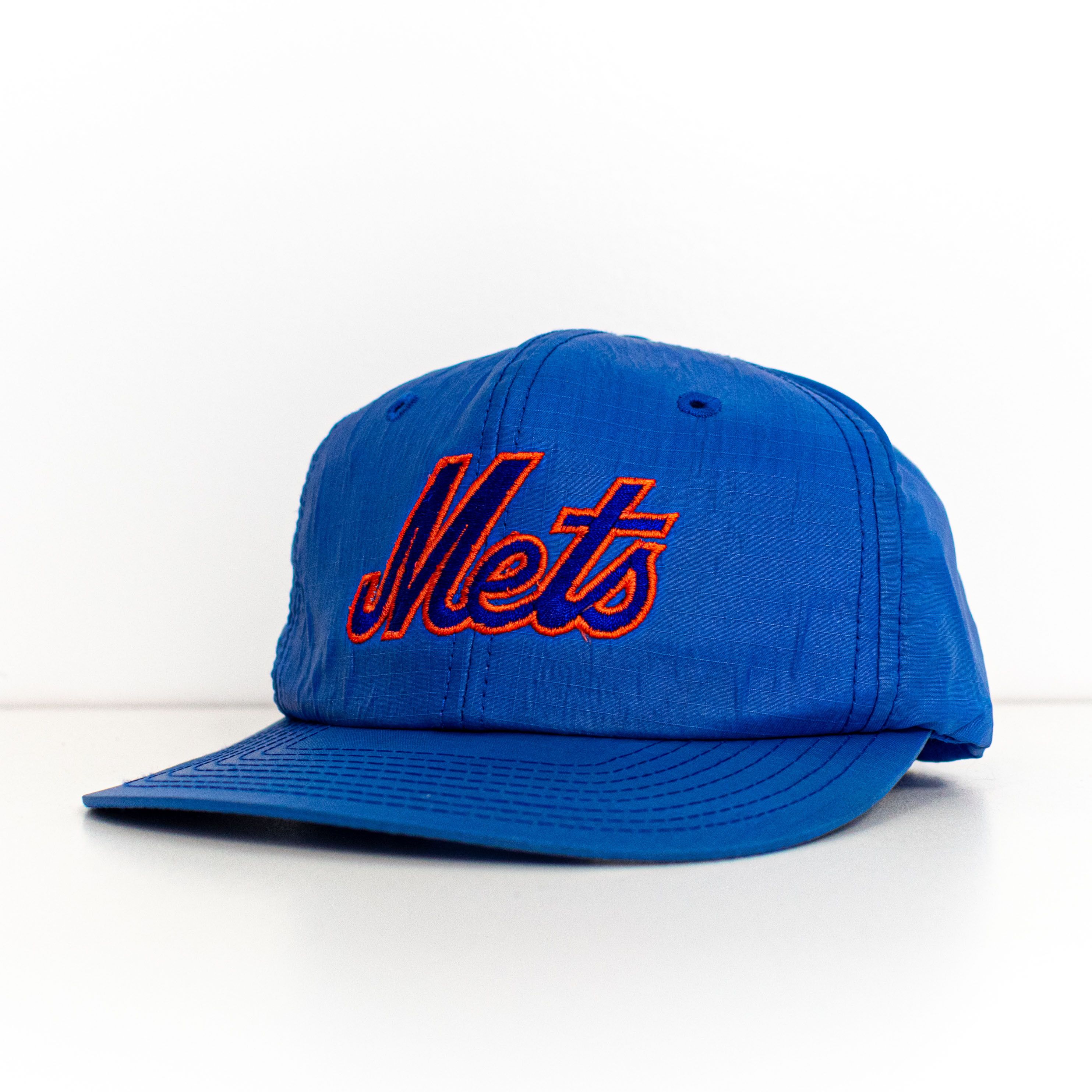 Vintage MLB New York Mets Script HeadStart Computers SnapBack Hat | Grailed
