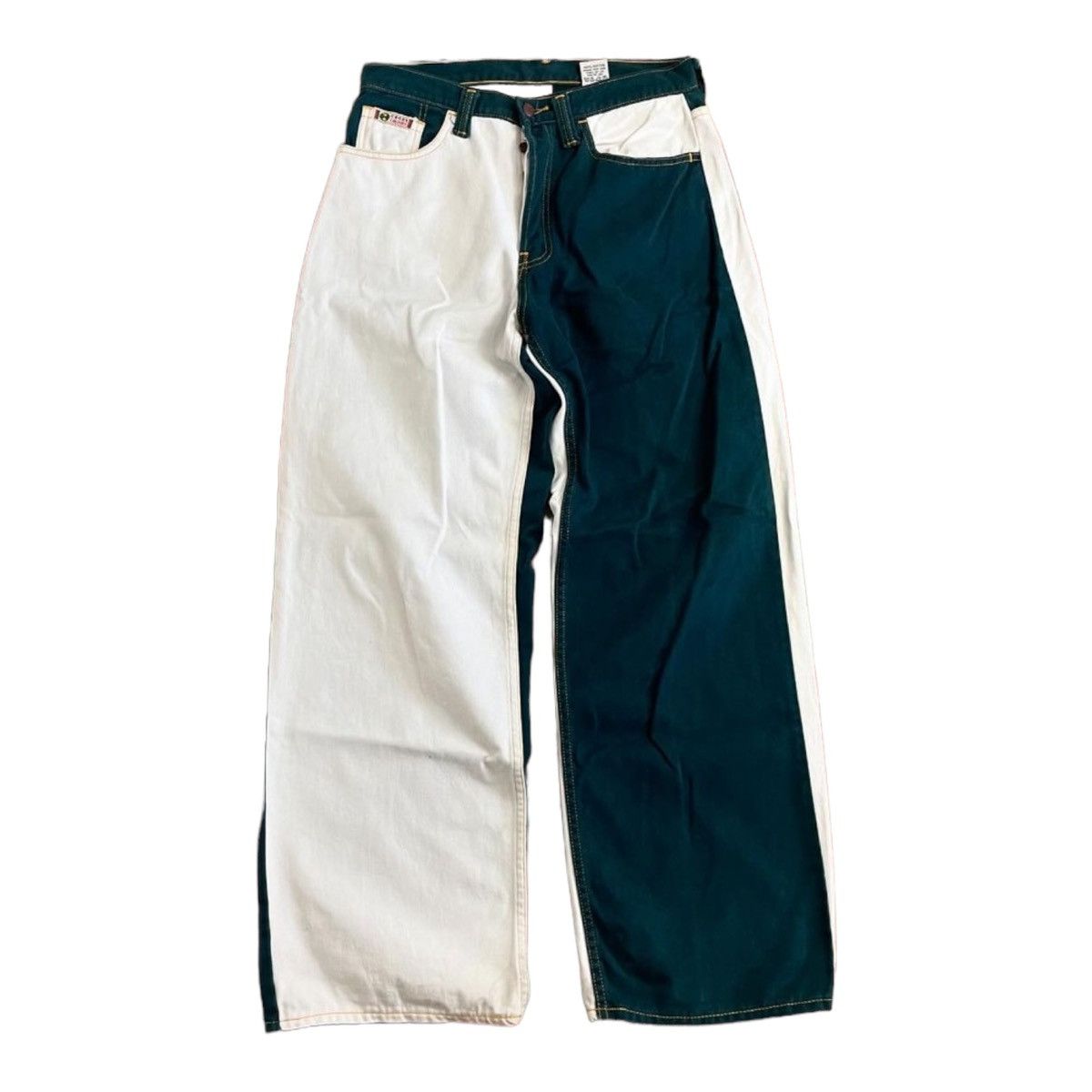 Streetwear Vintage Cross Colours Two Tone Baggy Jeans | Grailed