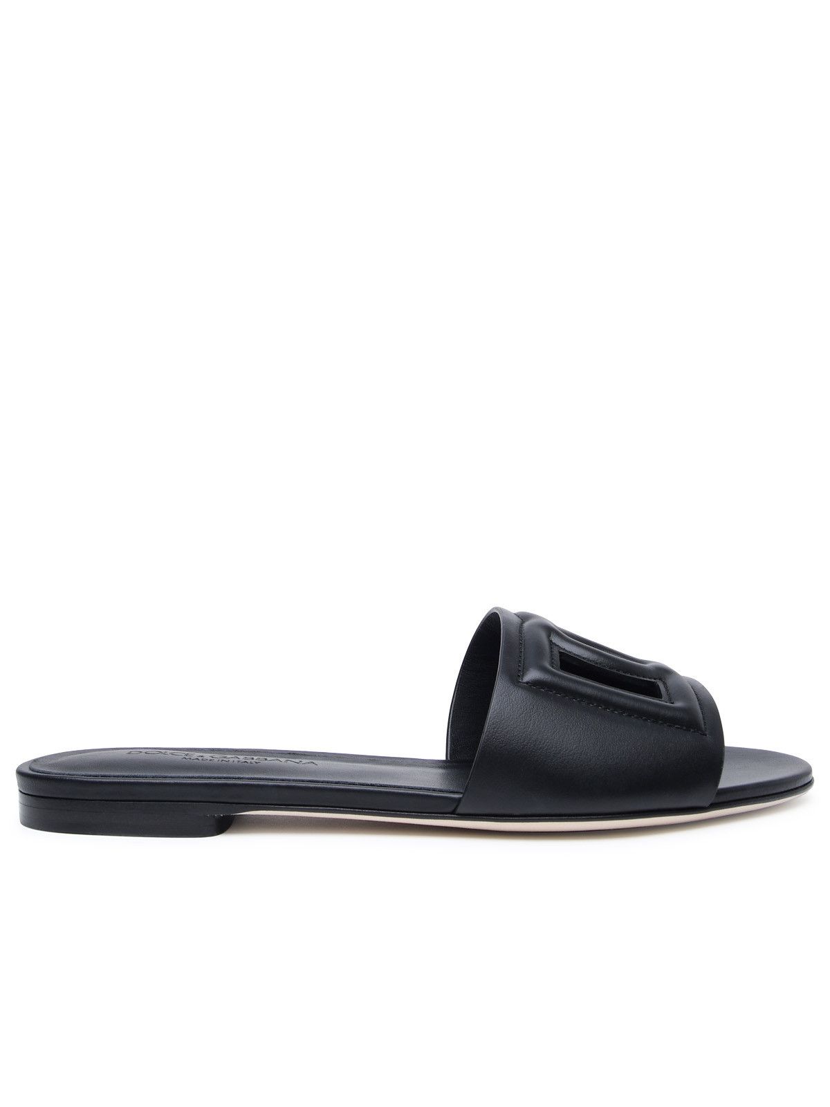 Dolce & Gabbana Black Calf Leather Slippers | Grailed