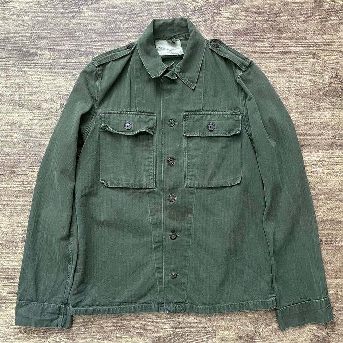 Vintage Vintage 60s Dutch Army Herringbone HBT Fatigue Shirt Jacket ...