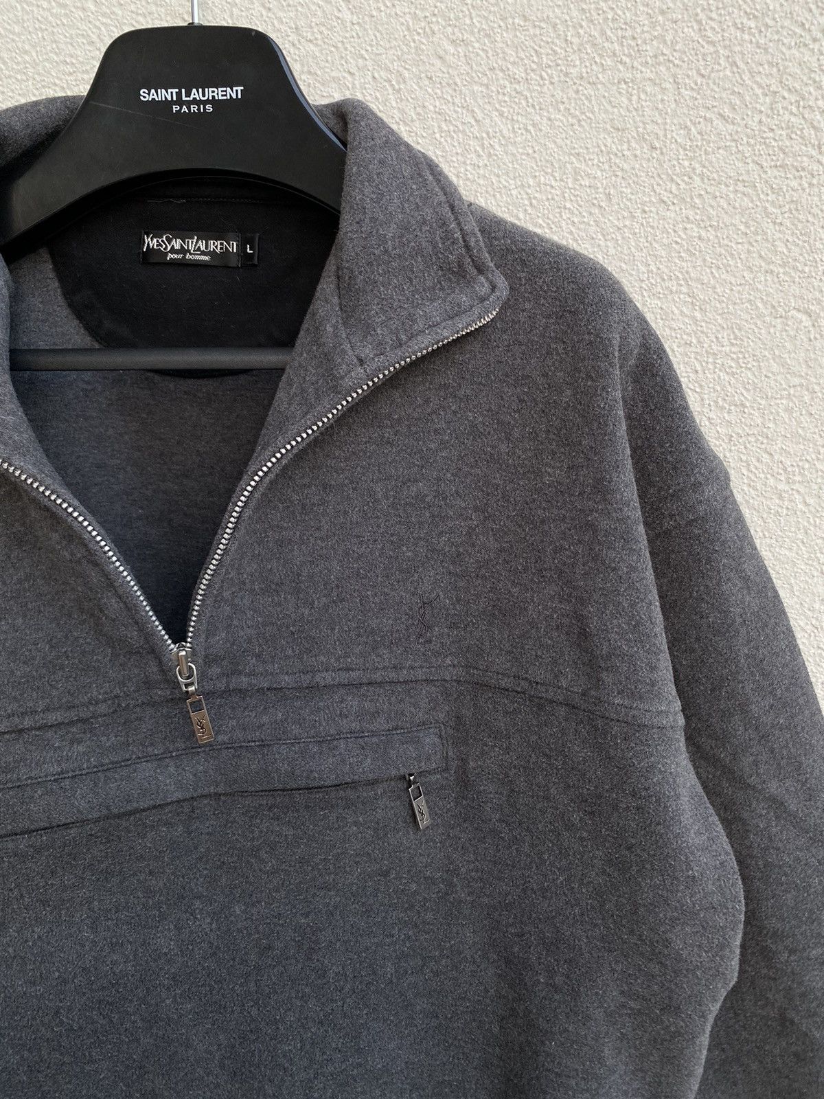 Vintage × Yves Saint Laurent Soft 90s YSL Sweatshirt 1/4 Old Money YSL ...