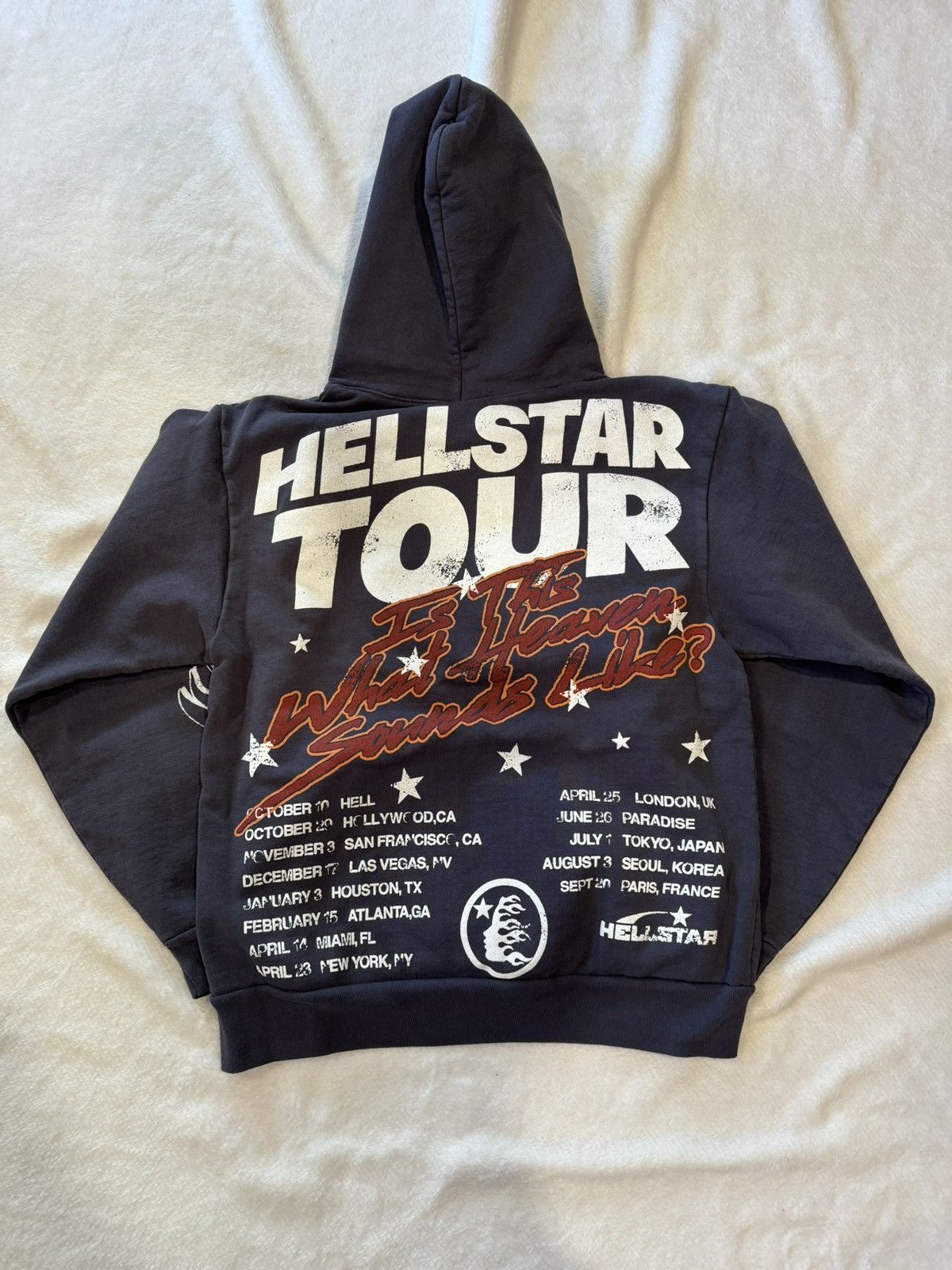 HELLSTAR Hellstar Records Tour Hoodie Vintage Black | Grailed