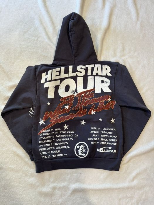HELLSTAR Hellstar Records Tour Hoodie Vintage Black | Grailed