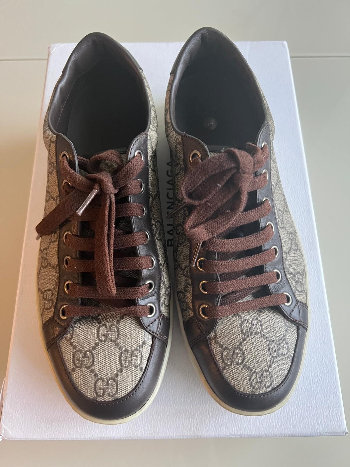 Gucci GUCCI brooklyn 322735 low sneakers monogram canvas blue 7 G | Grailed