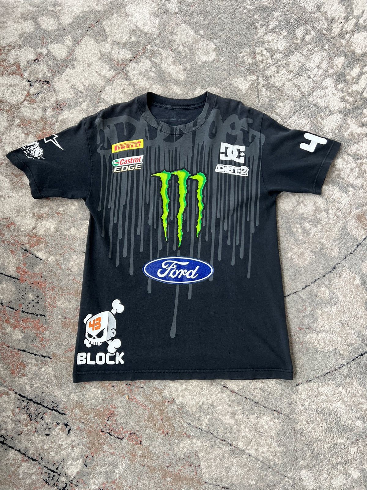 Racing × Vintage Vintage DC Shoes Block 43 Monster Ford Tee | Grailed