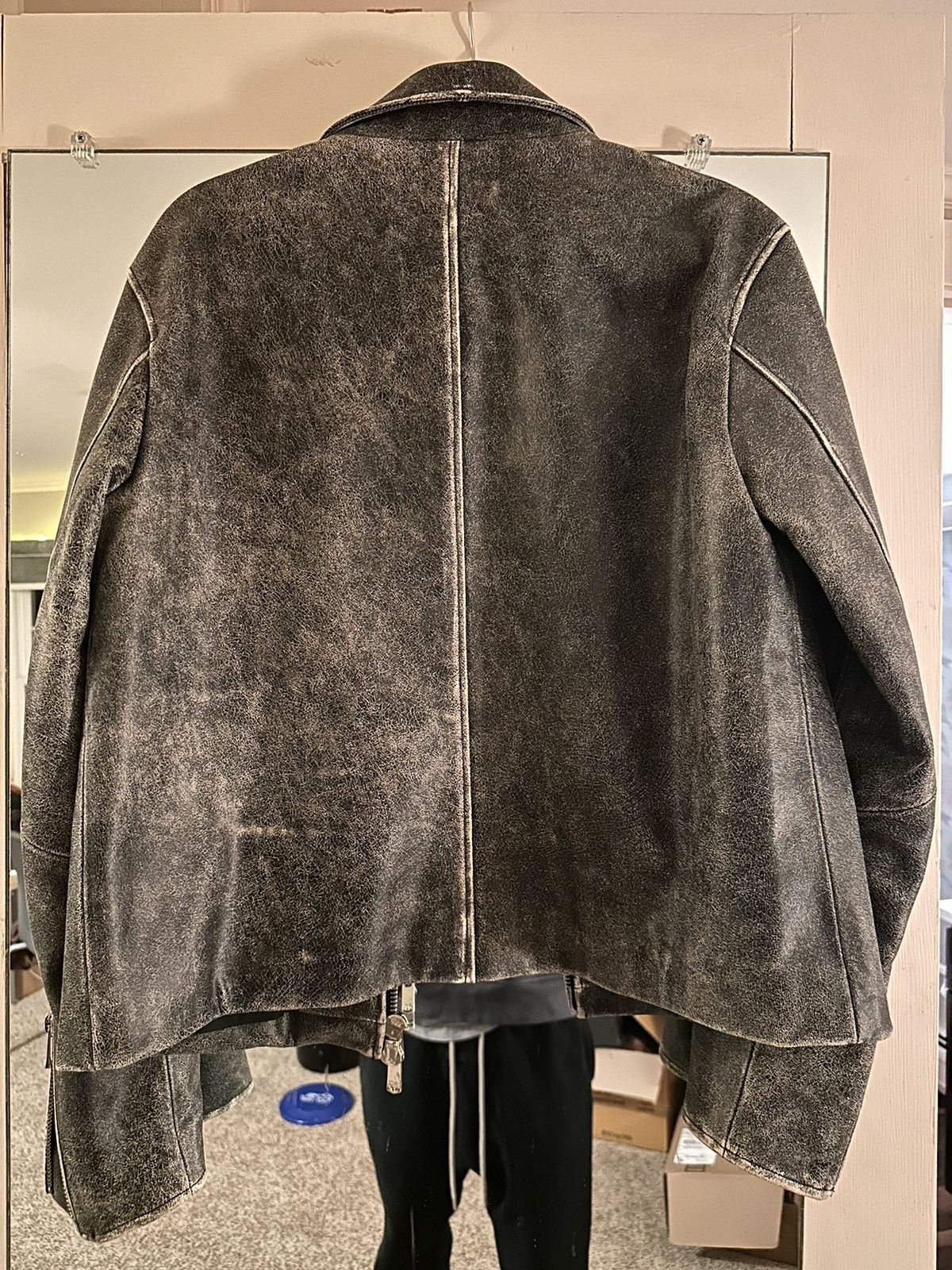 Bare Knuckles Pearled Ivory Distressed Leather Jacket | Grailed