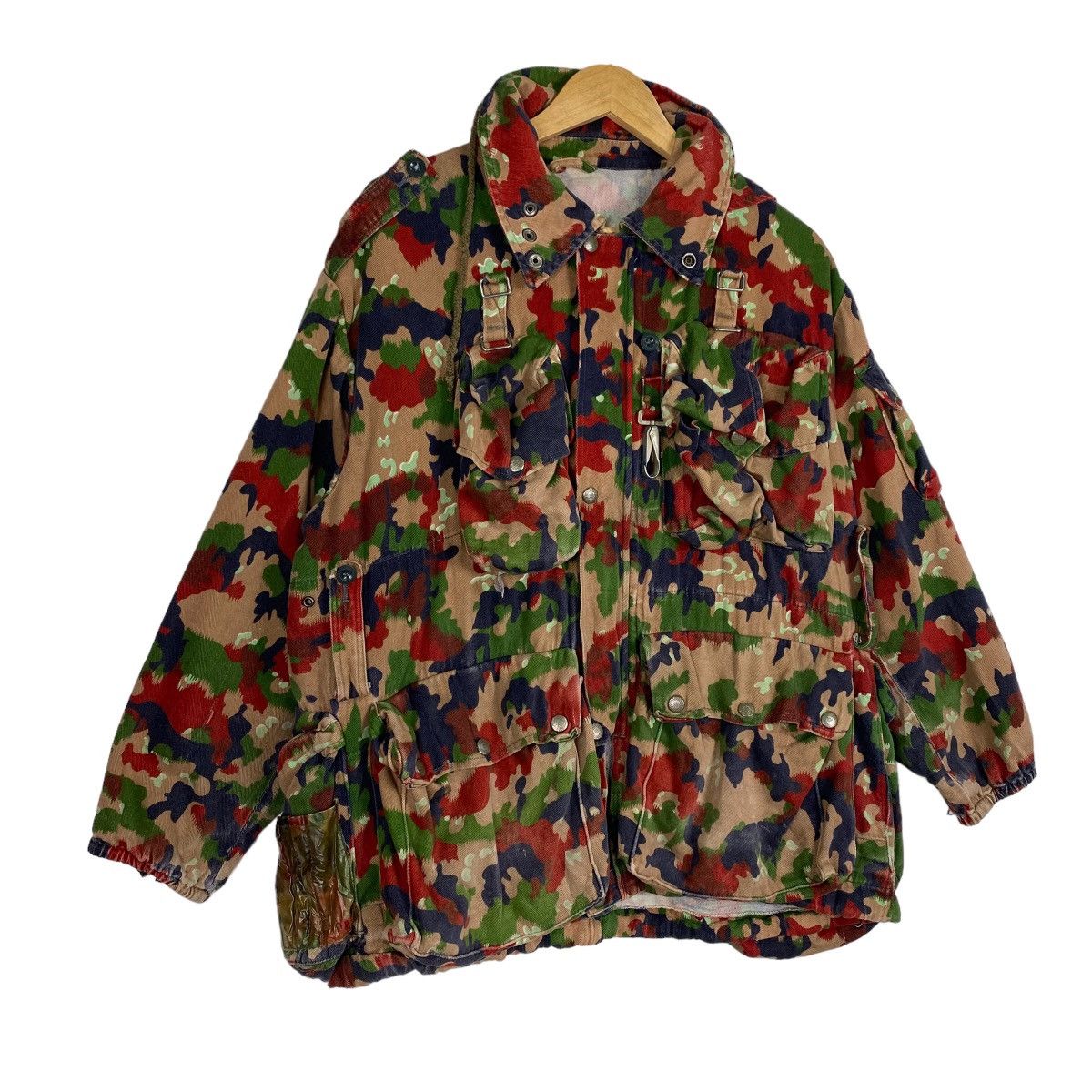 Military VINTAGE SWISS ARMY COMBAT HEAVYWEIGHT JACKET M83 ALPENFLAGE ...