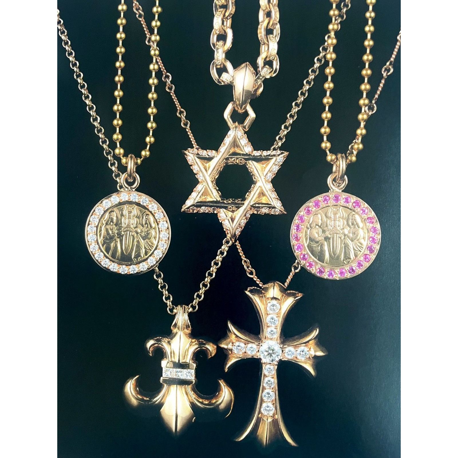 Chrome Hearts × Jewelry Chrome Hearts gold chains 8x11 magazine cutout ...