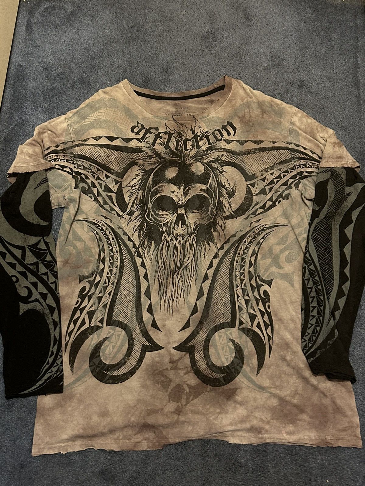 Affliction × Ed Hardy × Vintage RARE VINTAGE AFFLICTION LONG-SLEEVE ...