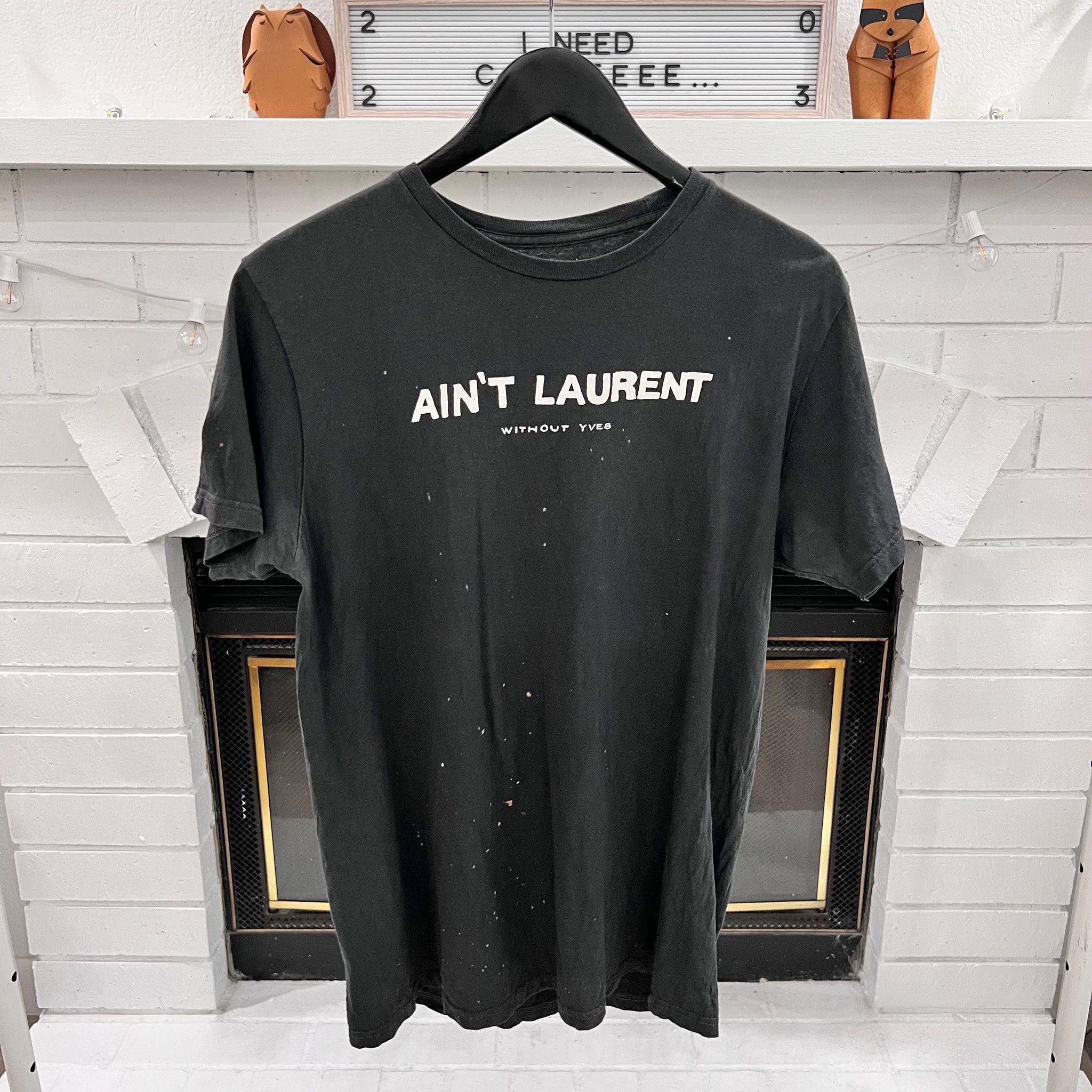 Kill Brand Vintage 'Ain't Laurent Without Yves' Logo Grey Tshirt | Grailed
