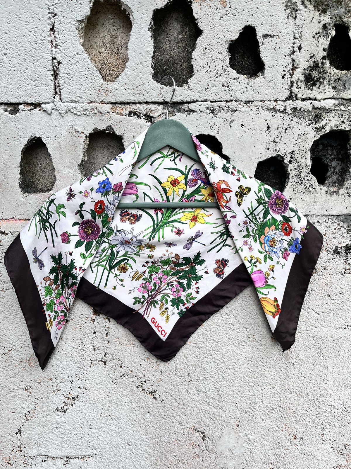 Gucci Vintage 80s Gucci Iconic Florals Scarf | Grailed