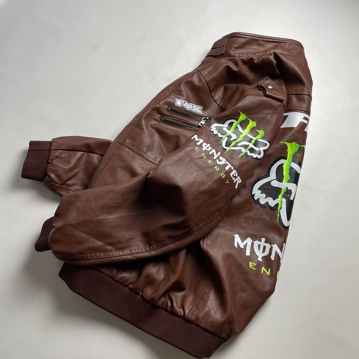 Vintage FOX Racing x Monster Energy Leather Jacket F1 Marlboro | Grailed