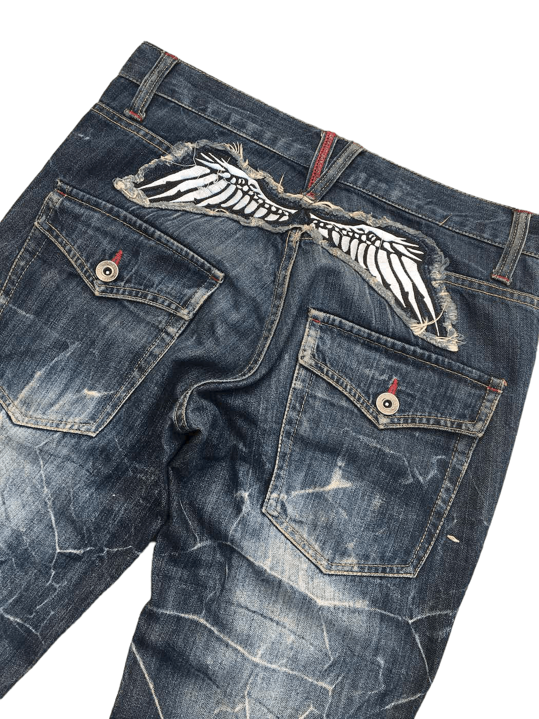 Vintage FLARED 🔥 NYLAUS FLASH EMBROIDERY ANGLE WINGS JEANS | Grailed