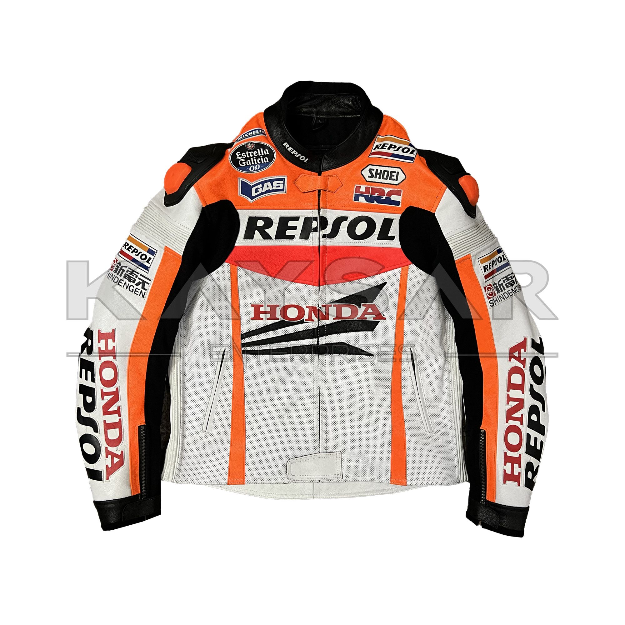 Genuine Leather × Leather Jacket × Racing 🧶 Honda Repsol Leather Jacket ...
