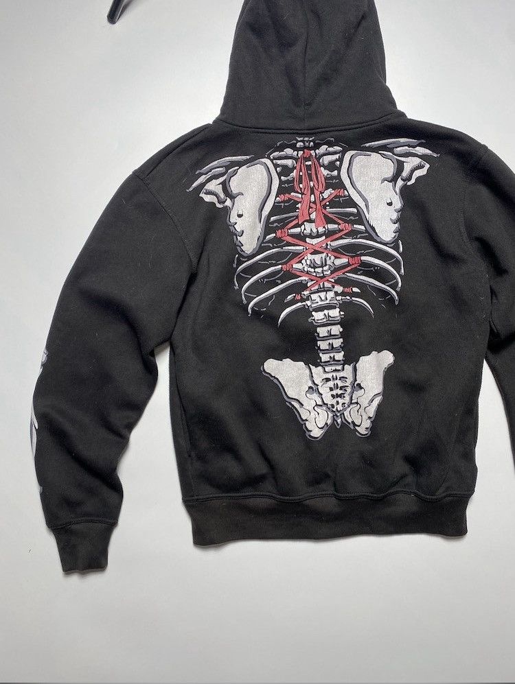 Vintage Y2k skull skeleton pile zip up hoodie Ed Hardy Affliction | Grailed