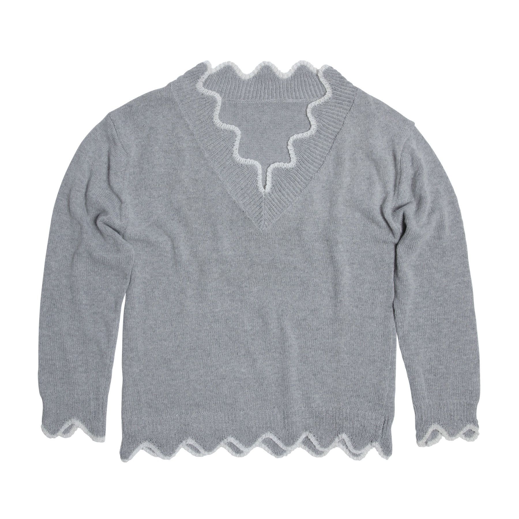 Lisa Yang × Victoria Beckham × Walter Van Beirendonck Sundazed (Germany) Wavy Bind-Off V-Neck ...