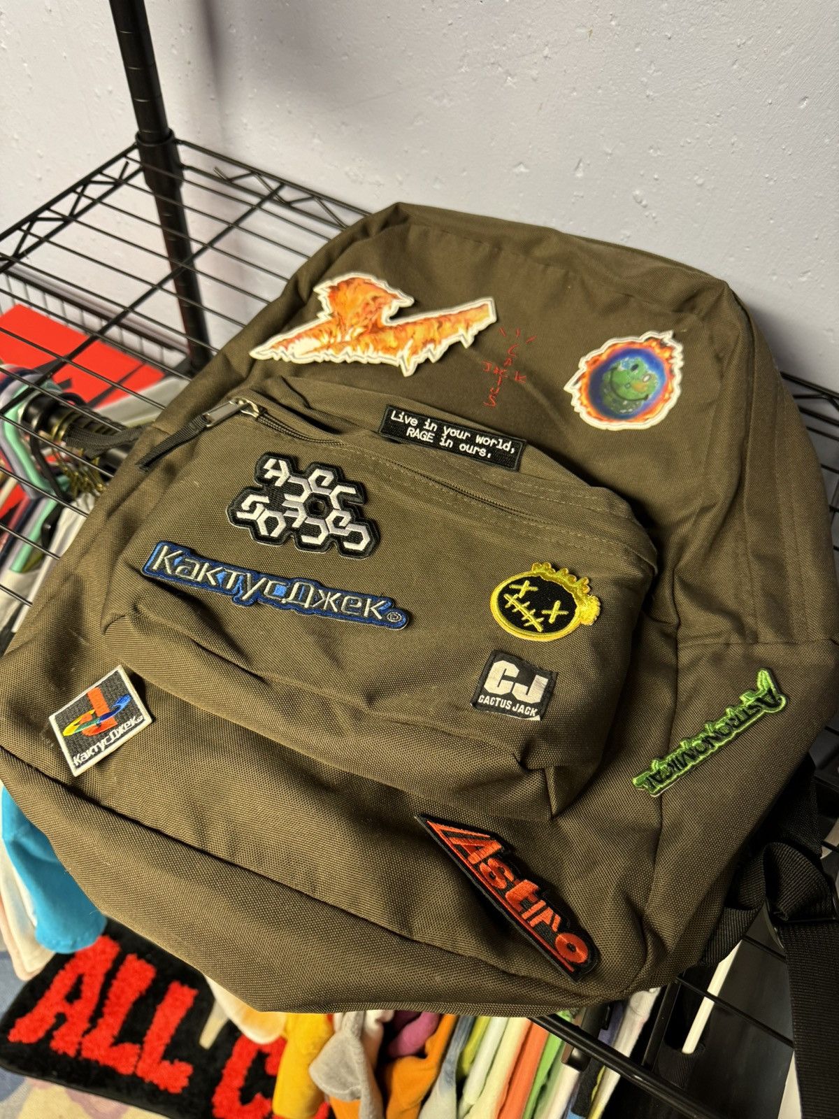 Travis Scott Travis Scott Cactus Jack Backpack with Patch Set Brown ...