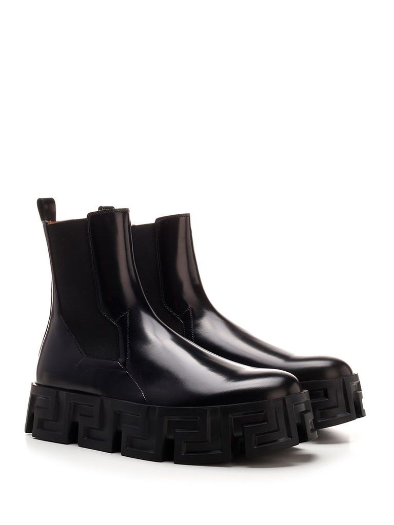 Versace Greca Labyrinth Chelsea Boots | Grailed