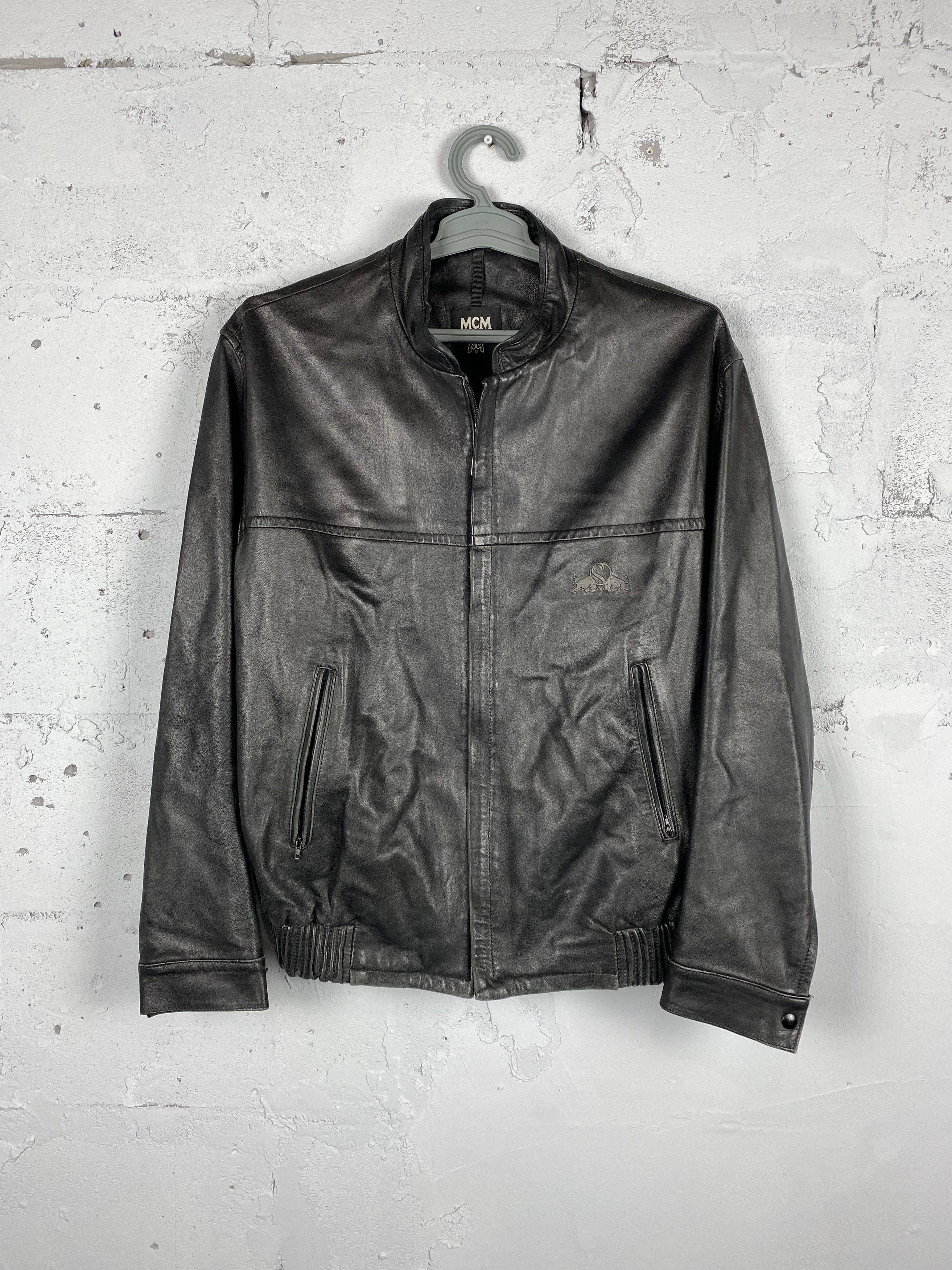 Leather Jacket × Luxury × MCM Vintage MCM Leather Bomber Light Jacket ...