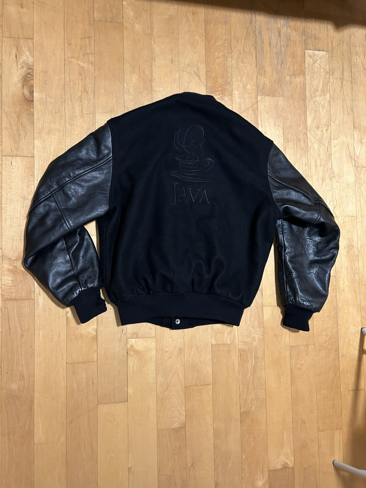 Vintage Vintage Leather Java Programmers Varsity Jacket | Grailed