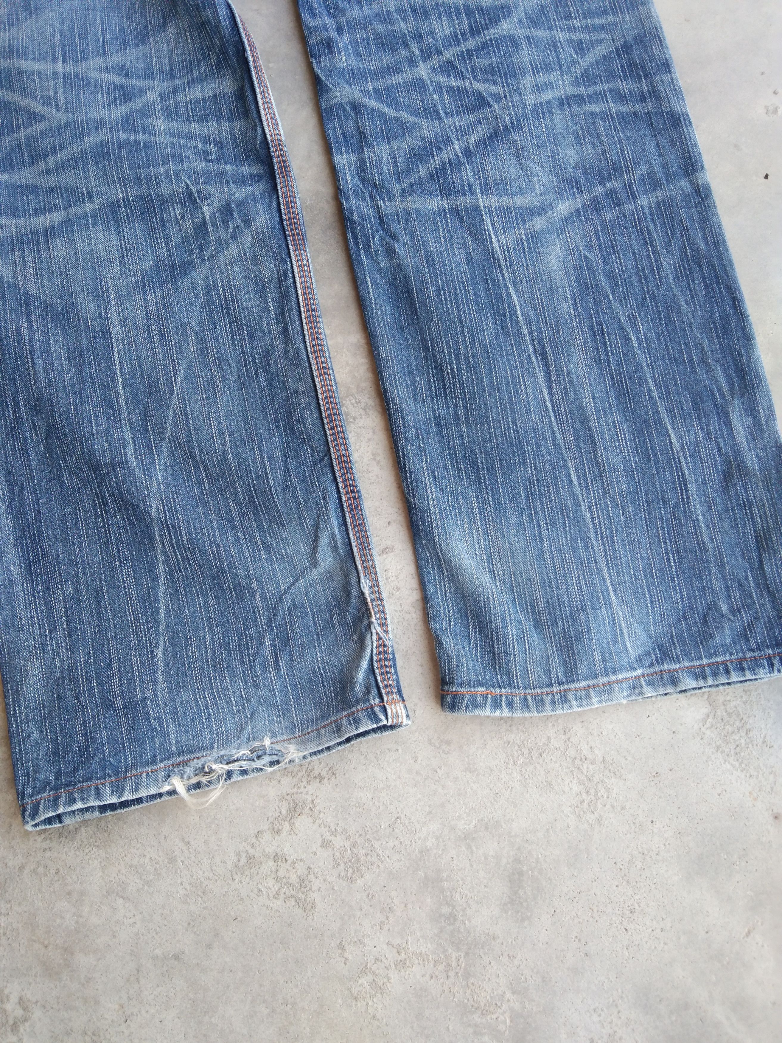 Japanese Brand Vintage Faded Blue Edwin Straight Distressed Jeans 31x32 ...
