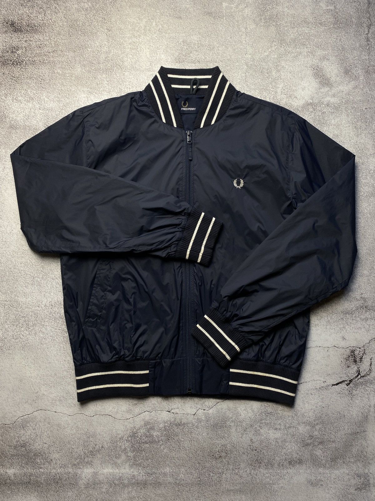 Fred Perry Fred Perry navy bomber jacket tracksuit harrington uk drill ...