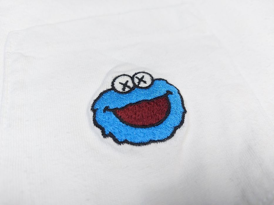 Uniqlo KAWS X Sesame Street Cookie Monster Embroidery Uniqlo TEE | Grailed