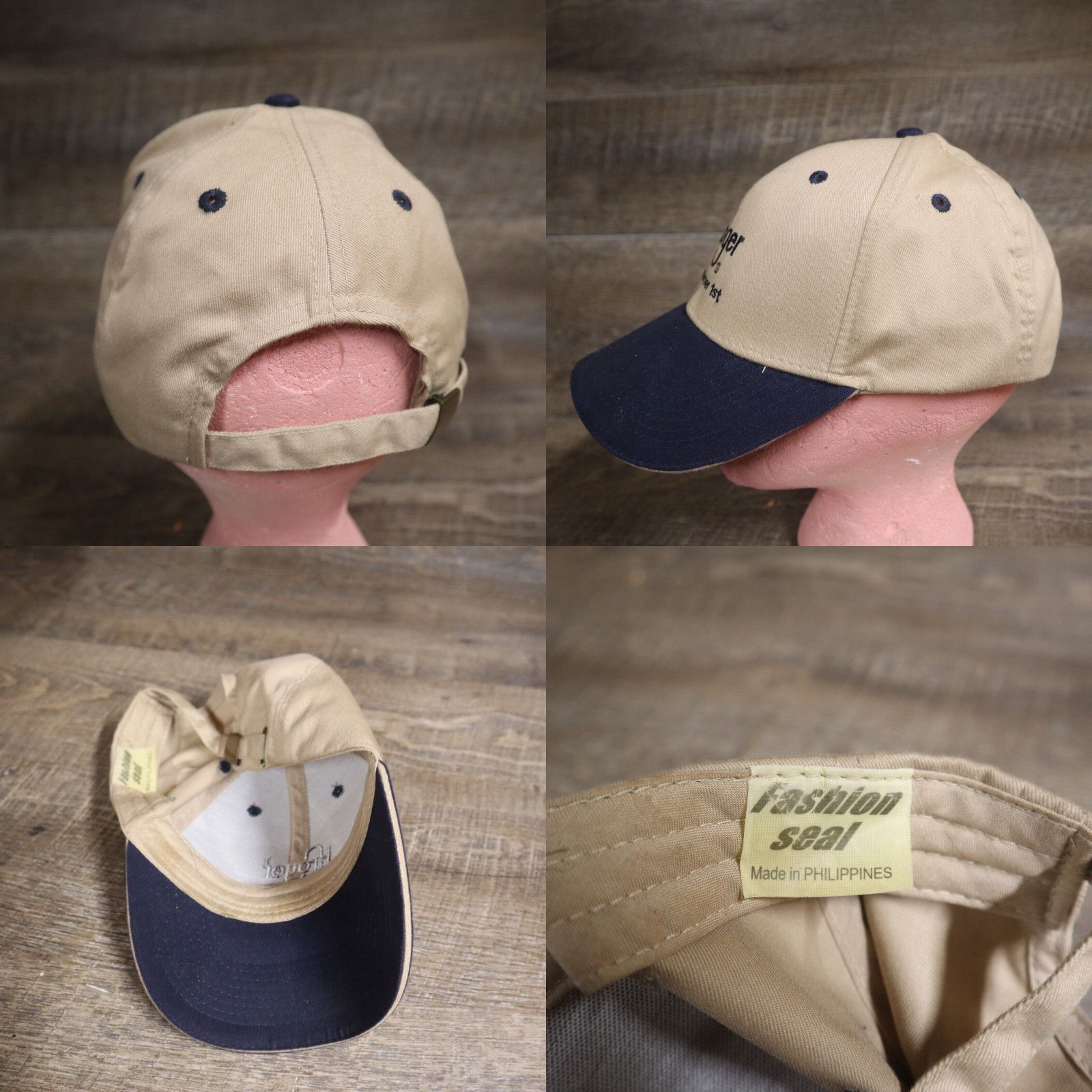 Vintage Kroger Customer First 1st Employee Uniform Hat Tan And Blue ...