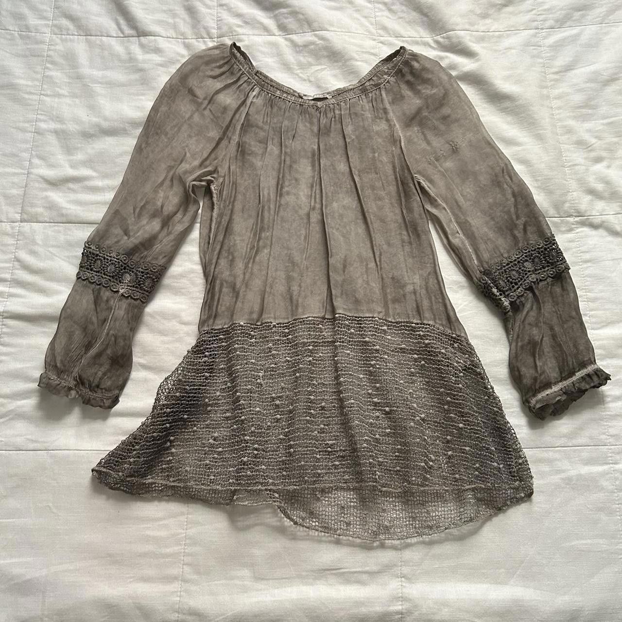 Designer Sheer Silk Blend Overlay Blouse Textured Made in Italy | Grailed
