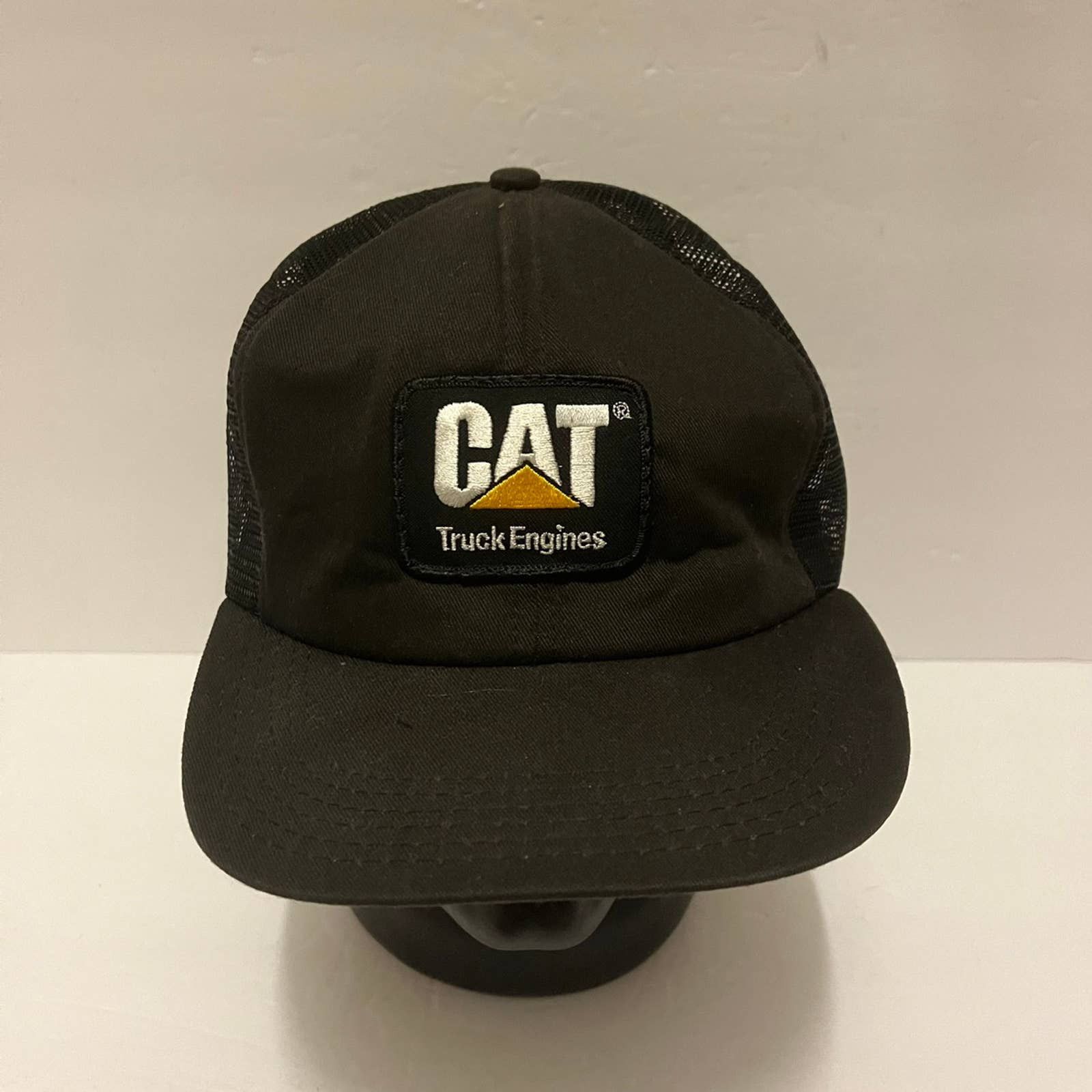 Made In Usa × Vintage Vintage 80s CAT Truck Engines Black Trucker Hat ...