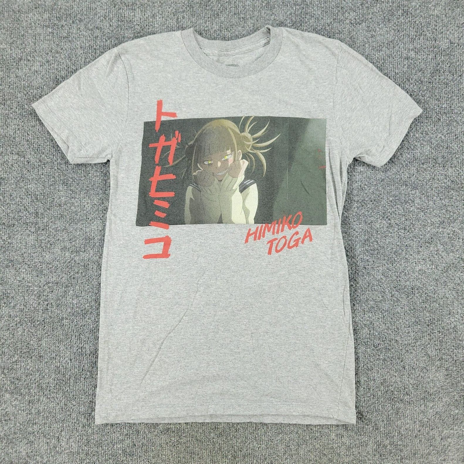 Toga My Hero Academia Shirt Men's XS Gray Himiko Toga Graphic Short ...
