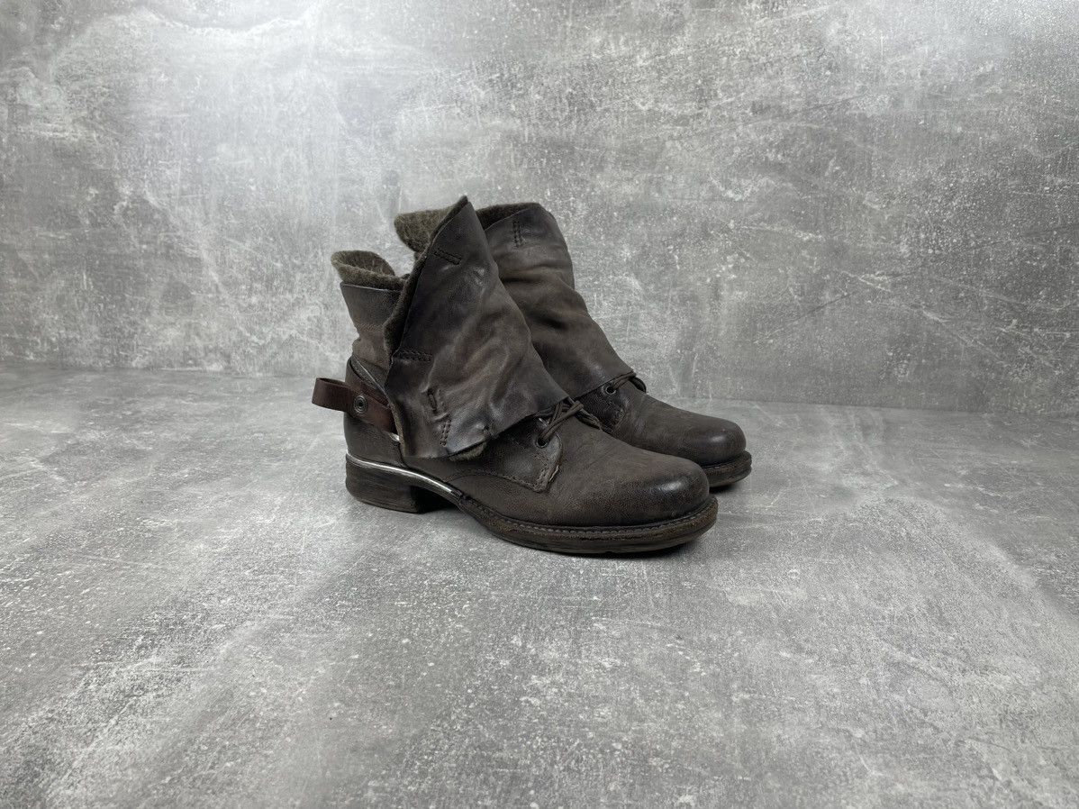 Avant Garde × Japanese Brand × Streetwear AS98 Black Leather Zip Ankle ...