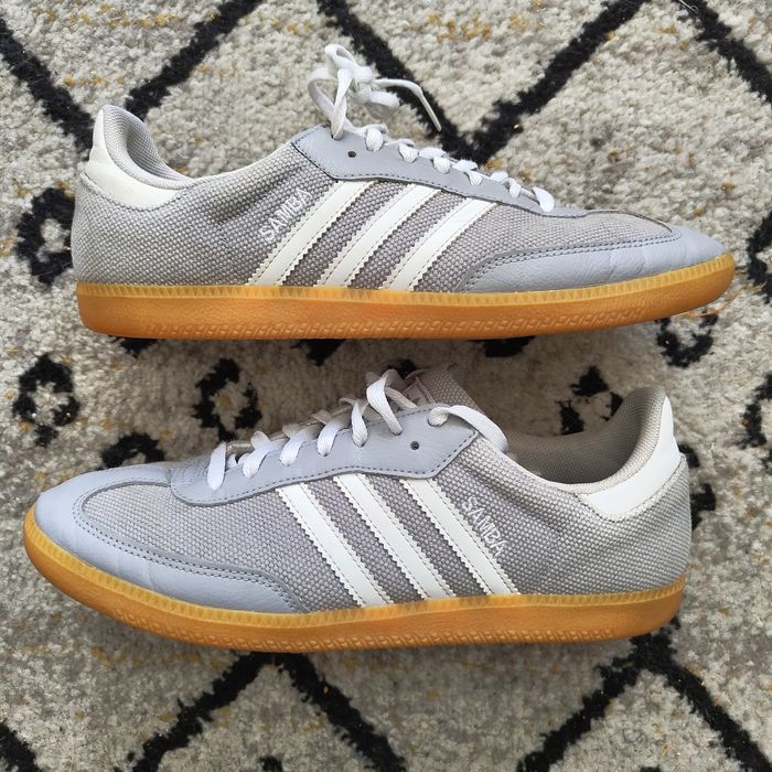 Adidas Samba Hemp Sneakers, D74396, Grey/Gum, US 10 | Grailed