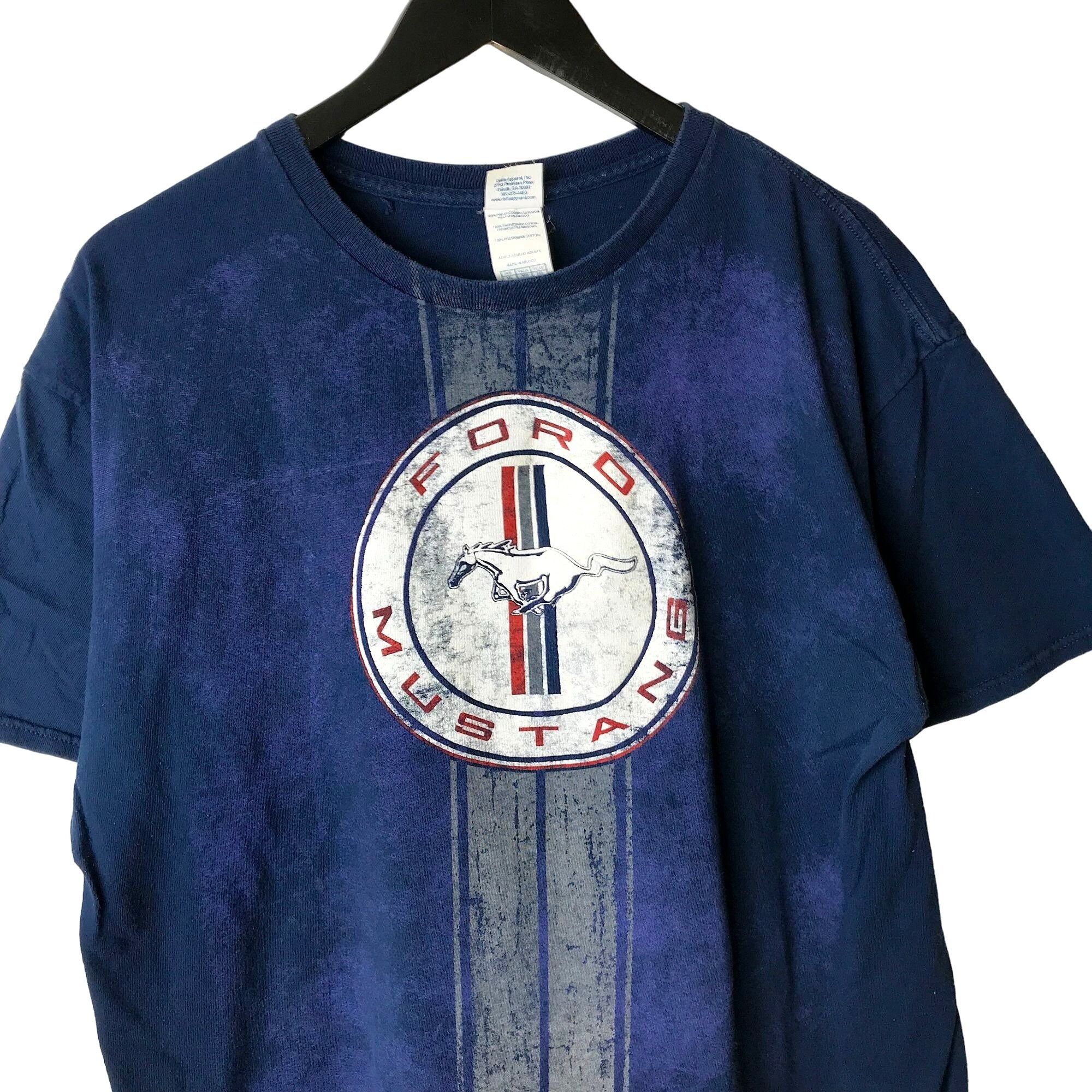 Delta Ford Mustang Tri Bar Pony Logo T Shirt Vintage Y2K Blue XL | Grailed
