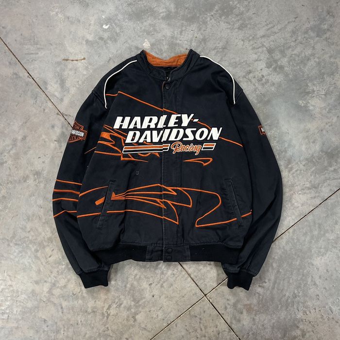 Vintage Vintage Harley Davidson Racing Jacket Flames Screamin Eagle ...