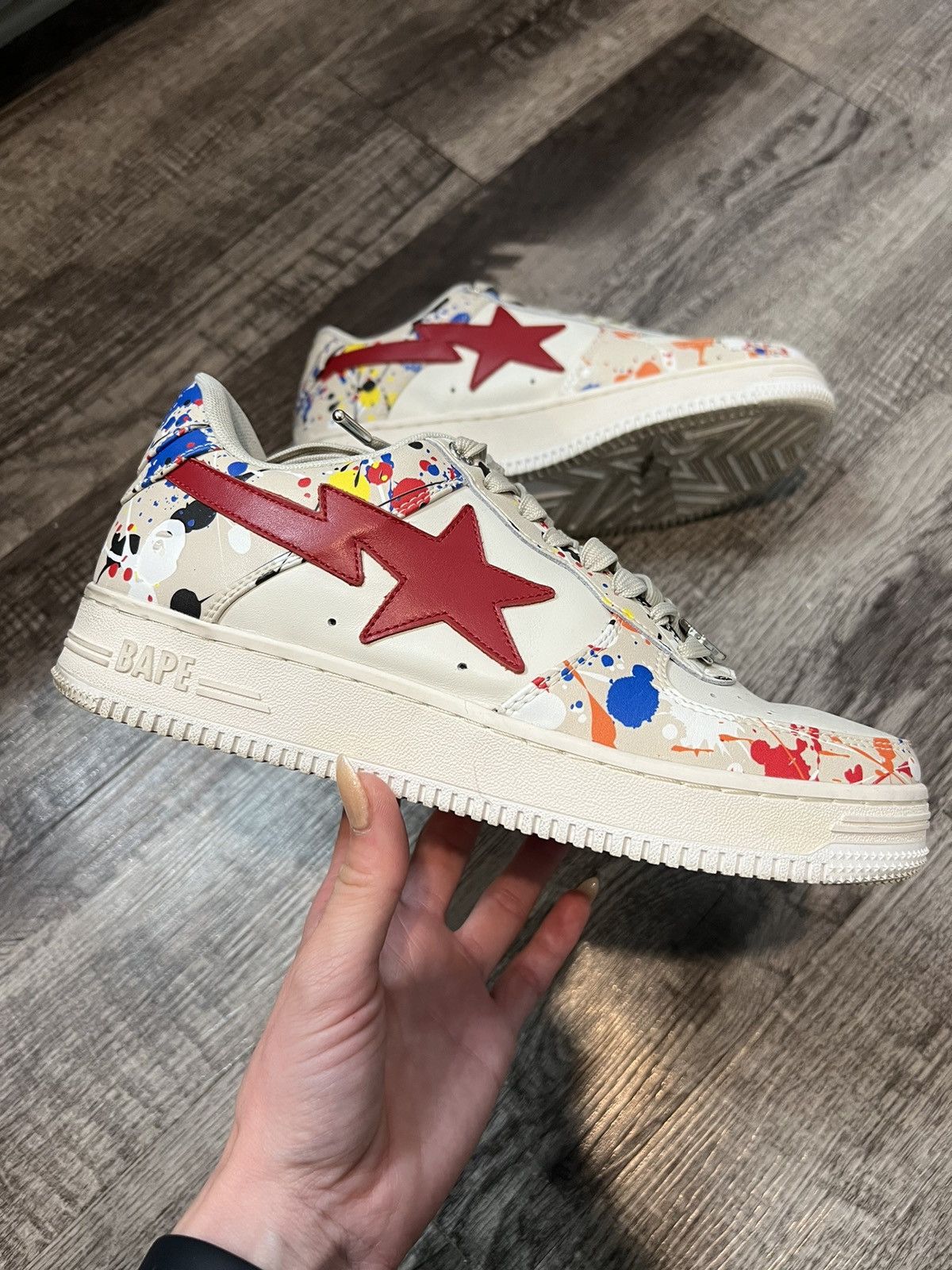 Bape Bape Sta Low Paint Splatter | Grailed