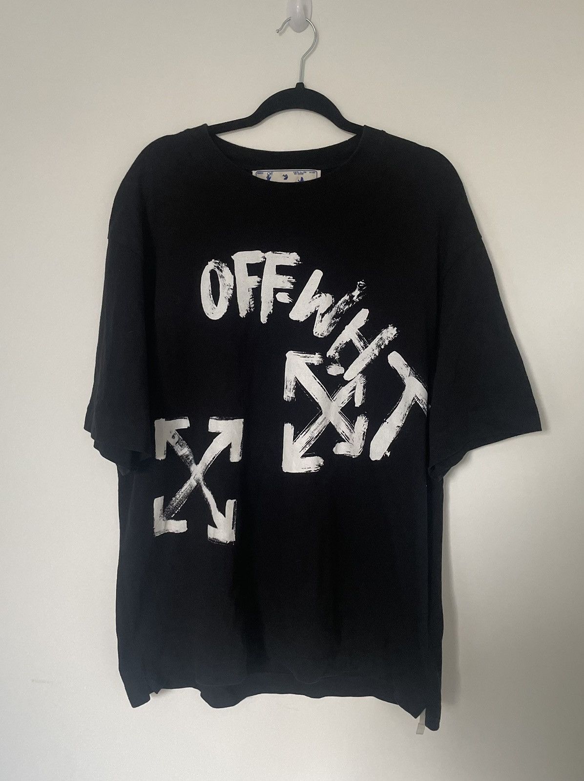 Off-White Off-White Paint Script over Skate Logo T-Shirt / Black | Grailed