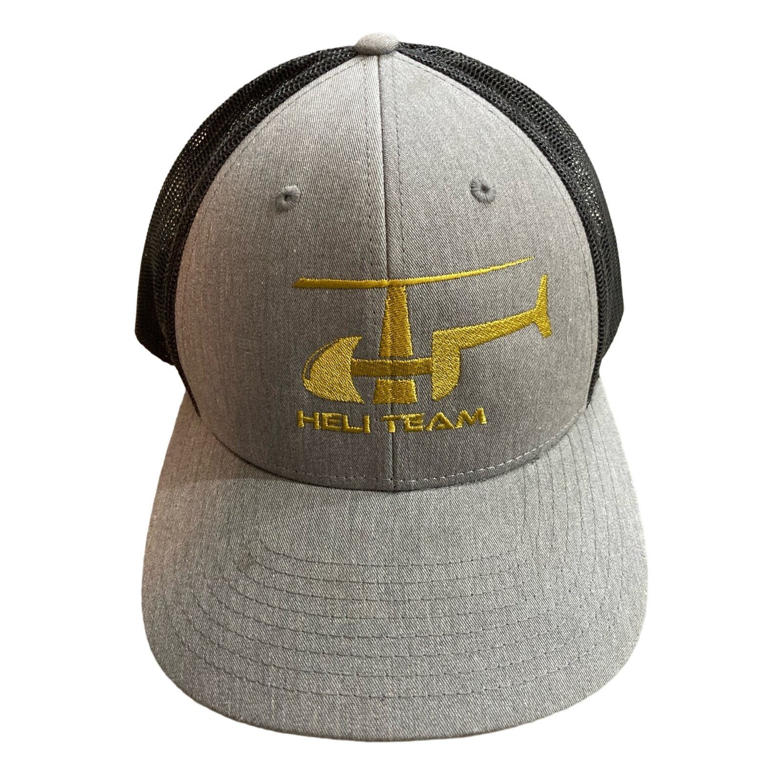 Richardson Heli Team Trucker Cap Gray/Black Embroidered Helicopter Logo ...