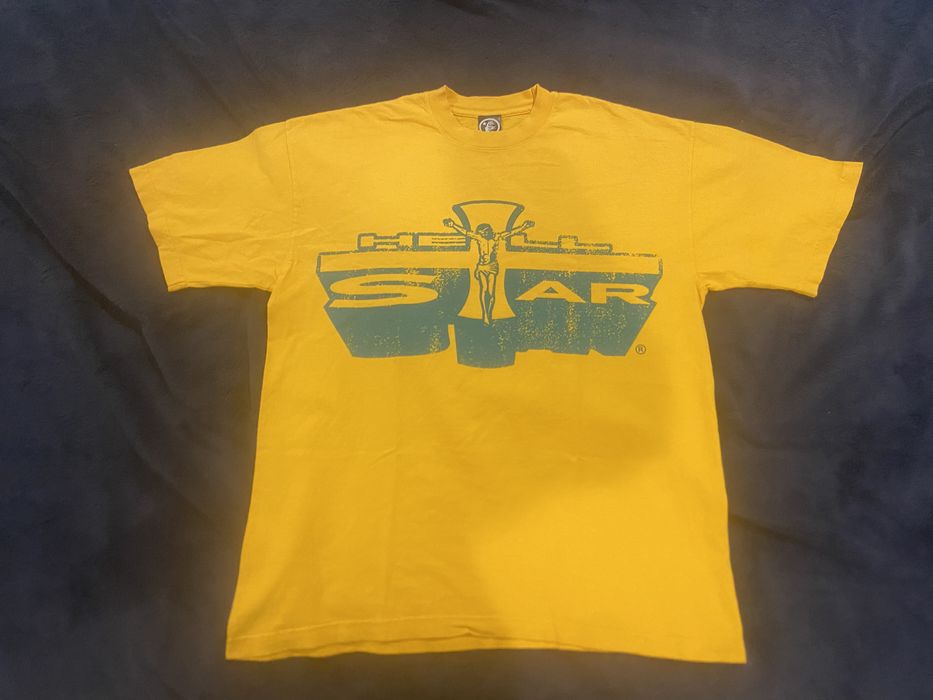 HELLSTAR HELLSTAR RED JESUS EMBLEM TEE YELLOW | Grailed