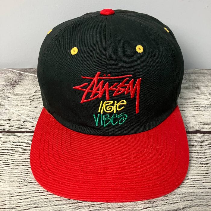 Stussy Stussy Irie Vibes Black & Red Adjustable Snapback Hat | Grailed
