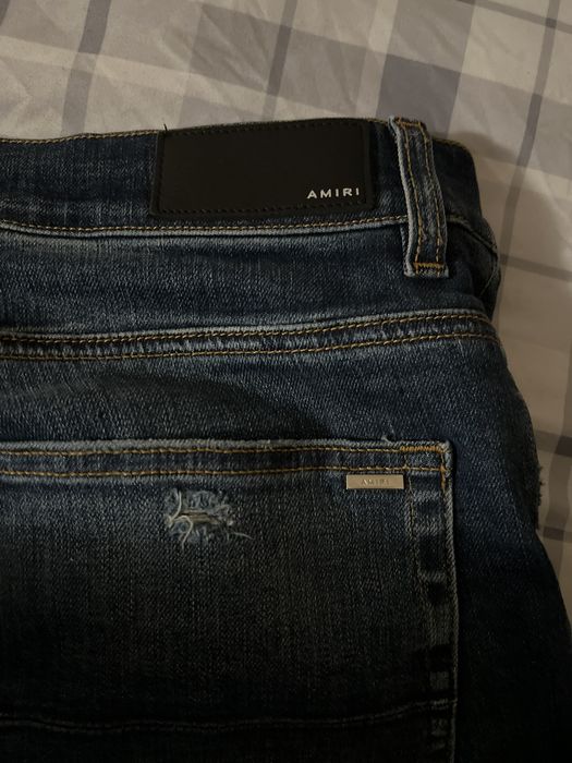 Amiri Amiri Red Bandana Dark Indigo Jeans | Grailed