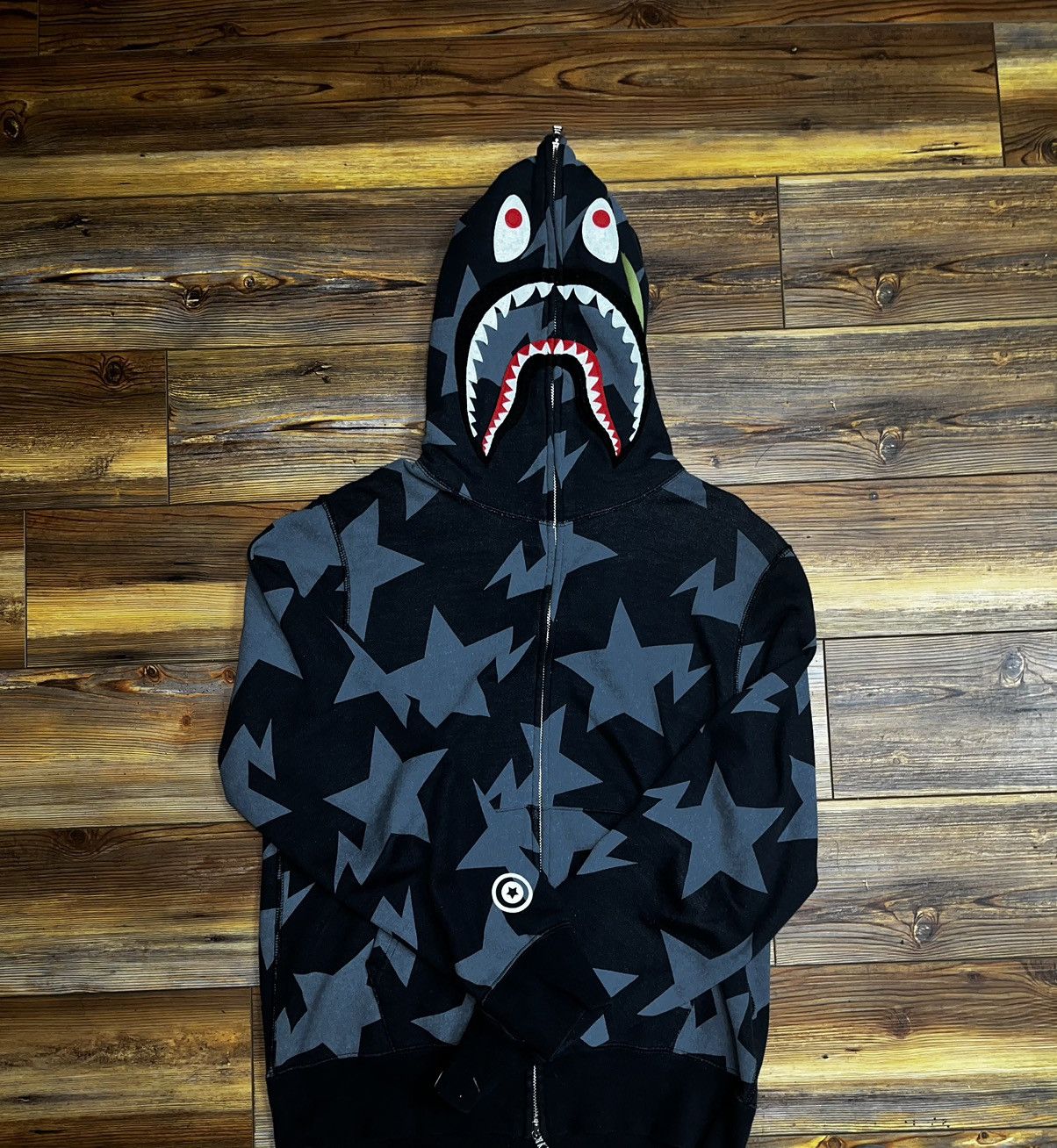 Bape Sta Pattern Shark Full Zip Hoodie | Grailed