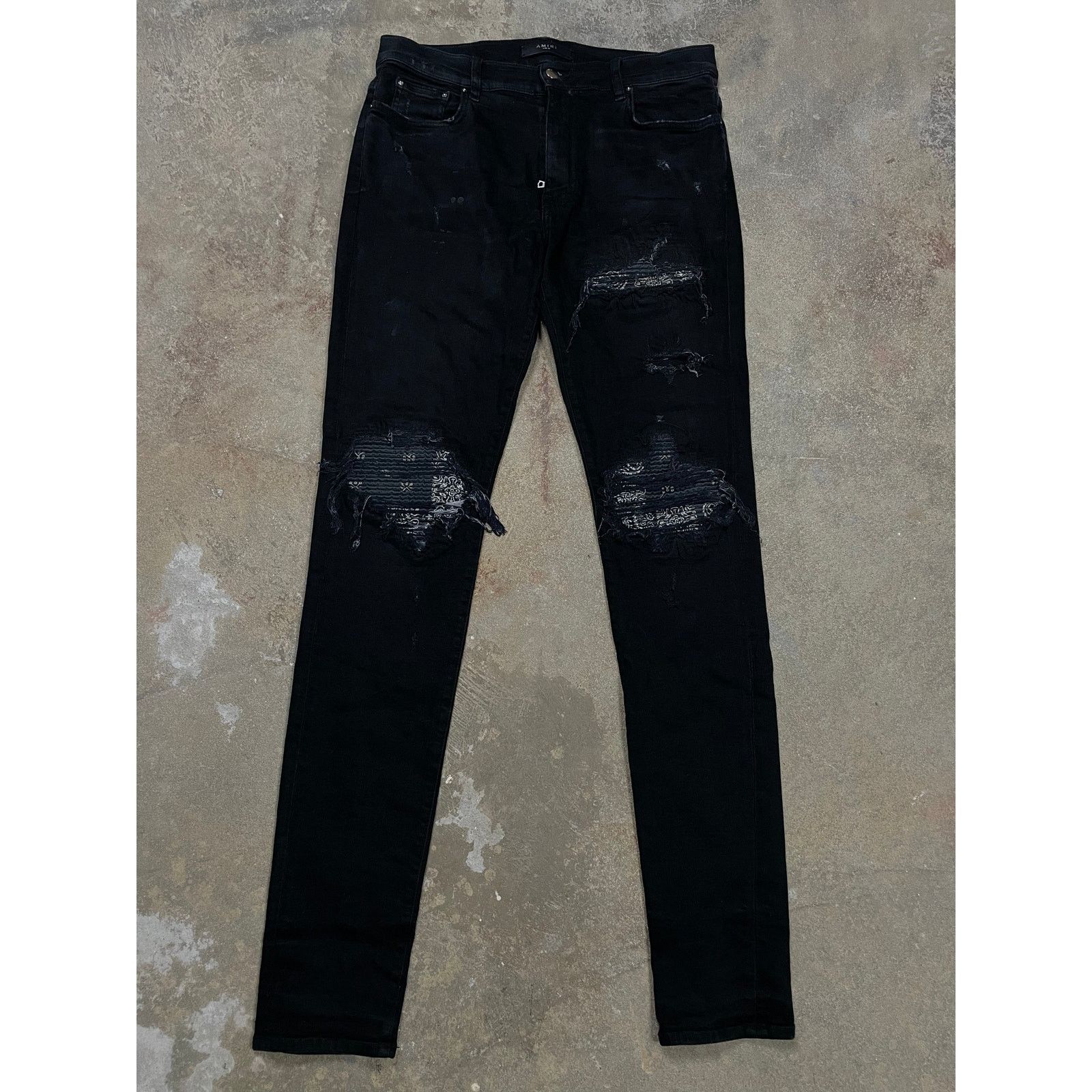 Amiri Amiri MX1 Black Paisley Patch Used 33 | Grailed
