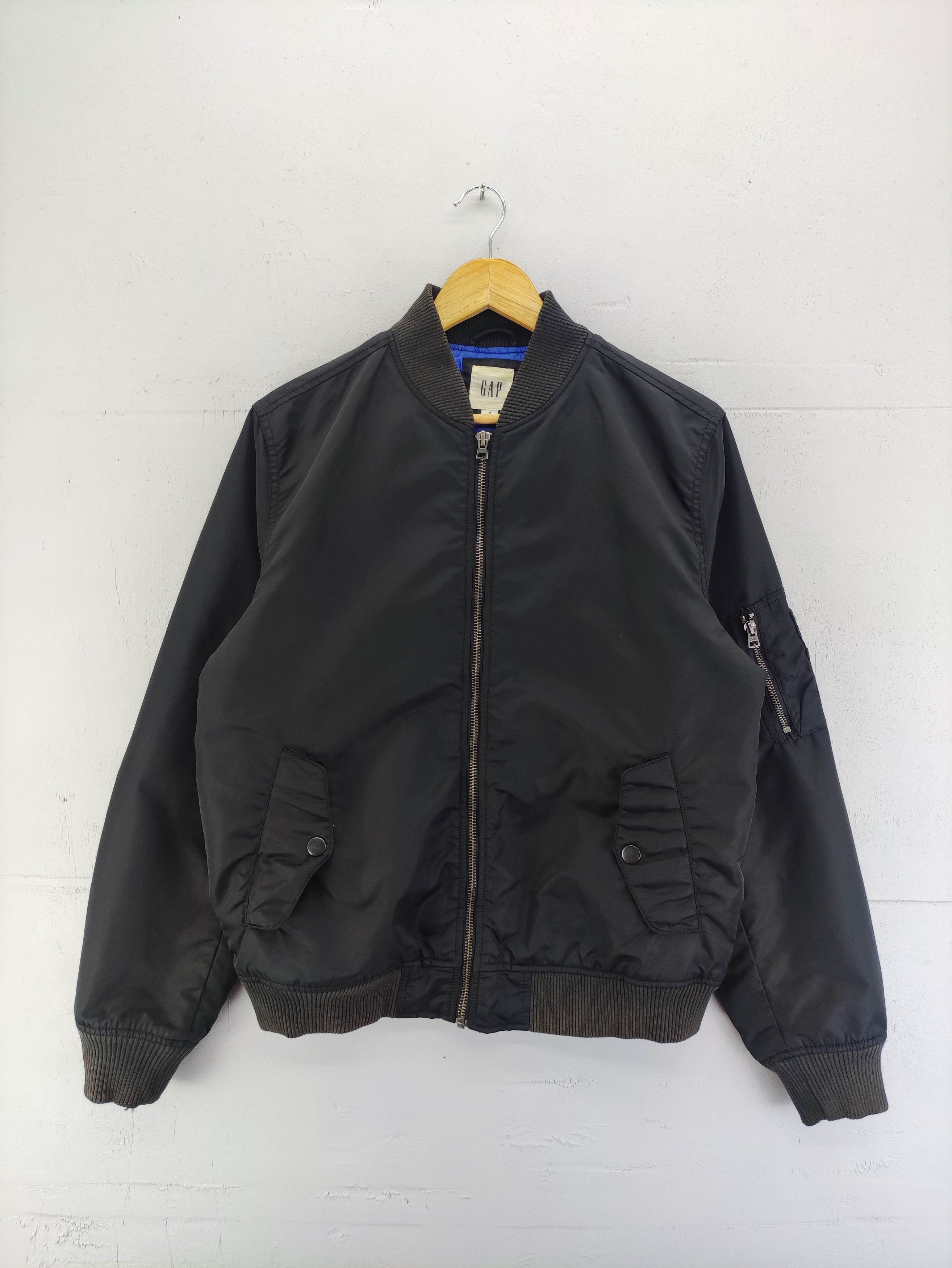 Bomber Jacket × Gap × Streetwear Vintage Gap Bomber Jacket Black Zipper | Grailed