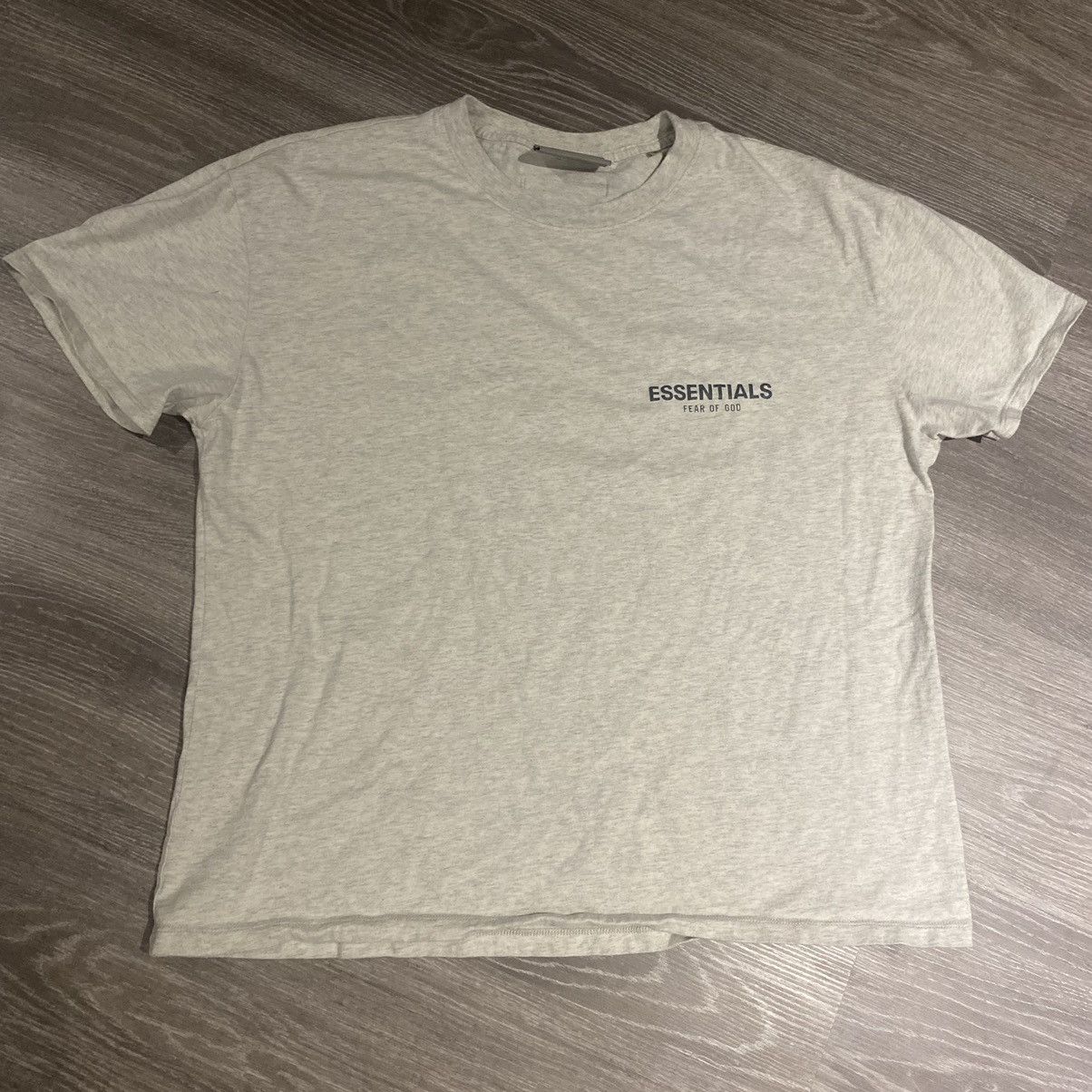 Fear of God Essentials oatmeal tee | Grailed
