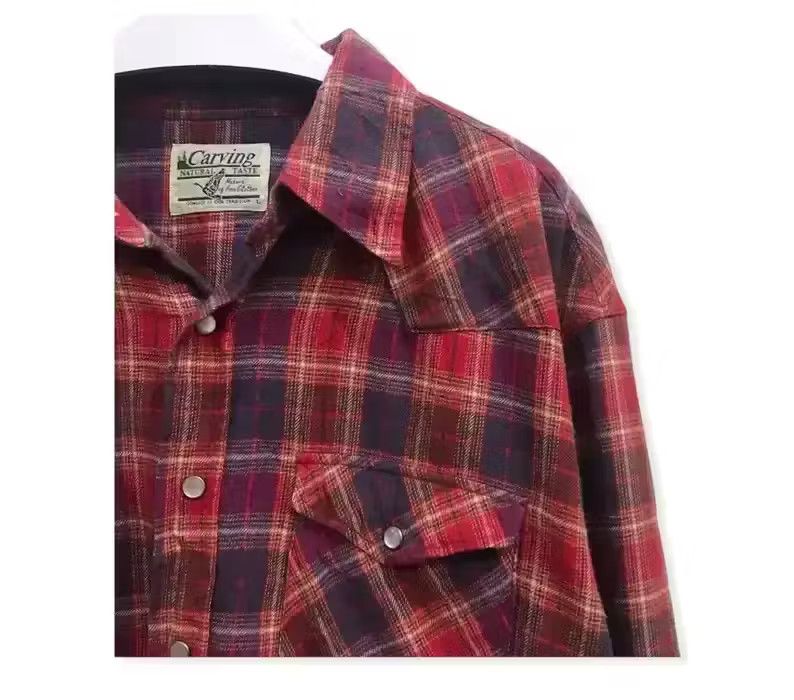 Flannel Vintage Carving Plaid Tartan Flannel Shirt | Grailed